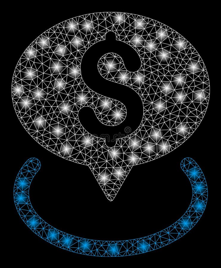 Bright Mesh Network Bank Location with Flash Spots Stock Vector ...