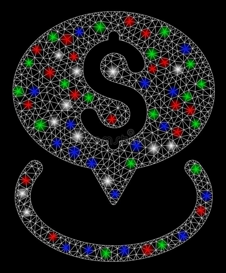 Bright Mesh Network Bank Location with Flare Spots Stock Vector ...