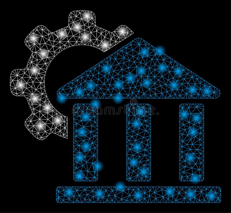 Bright Mesh Carcass Bank Settings with Flash Spots Stock Vector ...