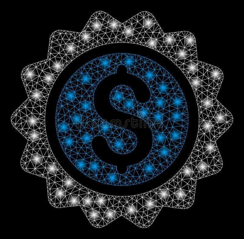 Bright Mesh Wire Frame Banking Stamp with Light Spots Stock Vector ...