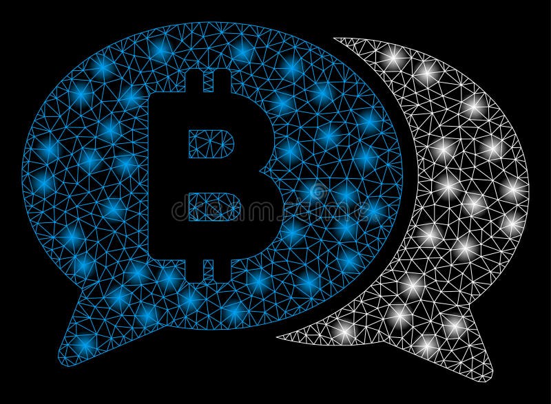 Bright Mesh Carcass Bitcoin Chat with Flash Spots Stock Vector ...