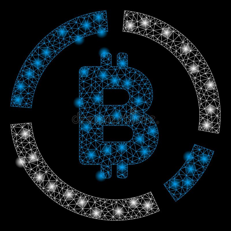 Bright Mesh 2D Bitcoin Diagram with Flash Spots Stock Vector ...