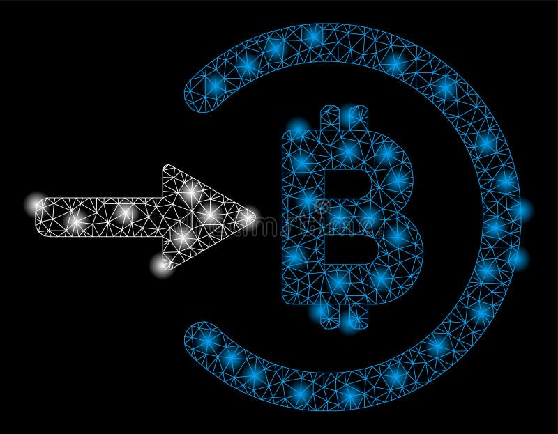 Bright Mesh 2D Bitcoin Income with Flare Spots Stock Vector ...