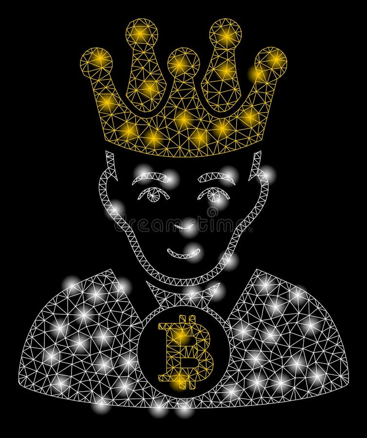 Bright Mesh Carcass Bitcoin King with Light Spots Stock Vector ...