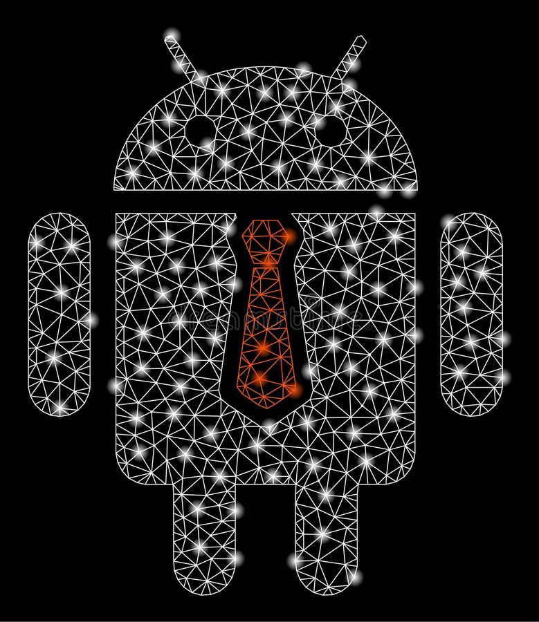 Bright Mesh Network Boss Robot with Flare Spots Stock Vector ...