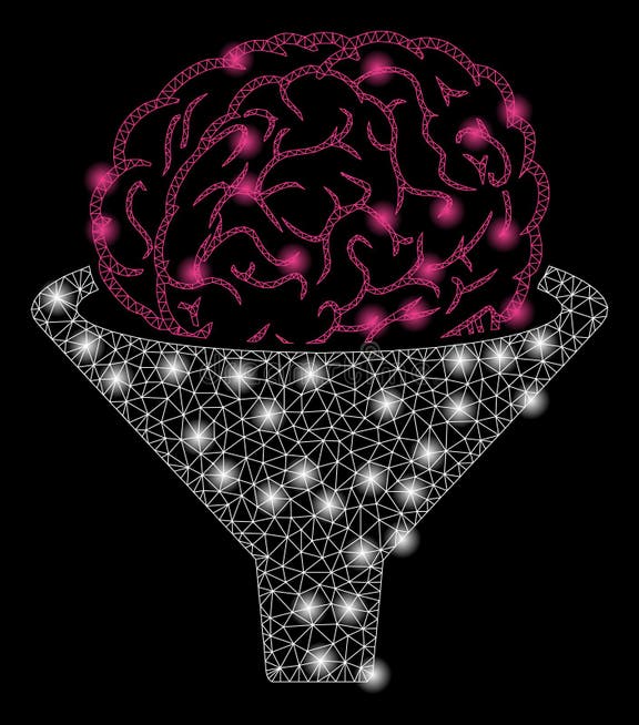 Bright Mesh Carcass Brain Filter with Flare Spots Stock Vector ...