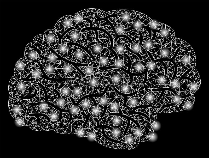 Bright Mesh Carcass Brain with Flare Spots Stock Vector - Illustration ...
