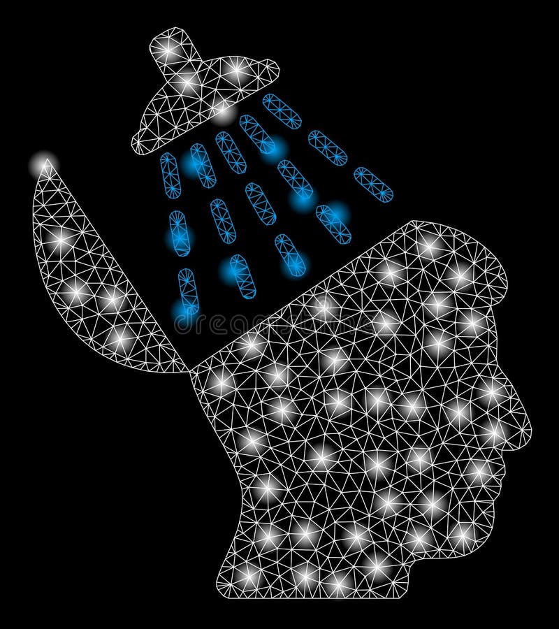 Bright Mesh Carcass Brain Washing with Flare Spots Stock Vector ...