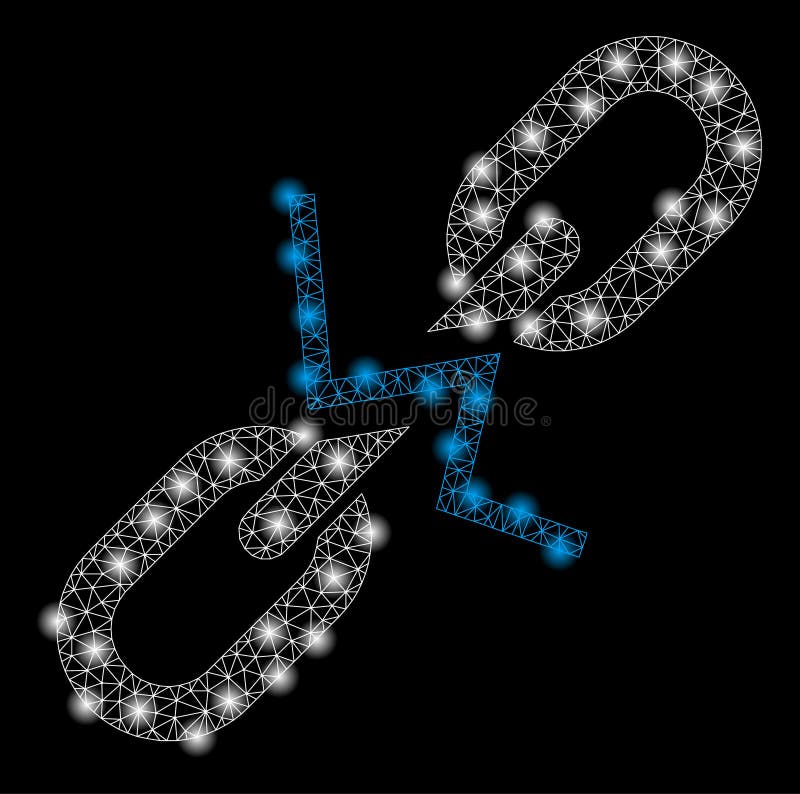 Bright Mesh Carcass Broken Chain Link with Flash Spots Stock Vector ...