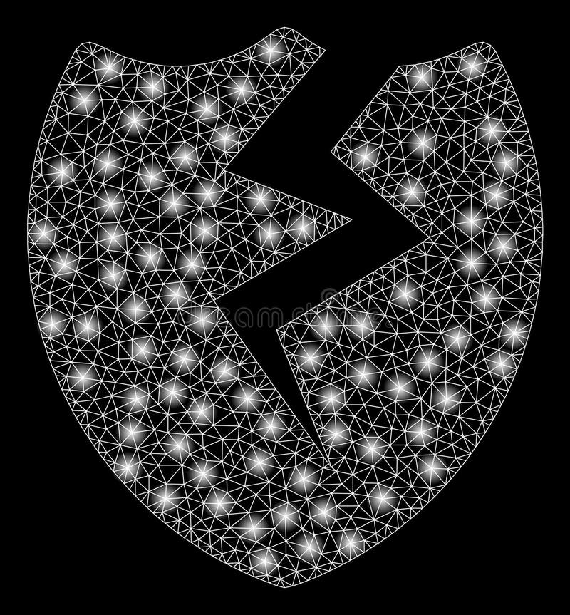 Bright Mesh 2D Broken Shield with Light Spots Stock Vector ...