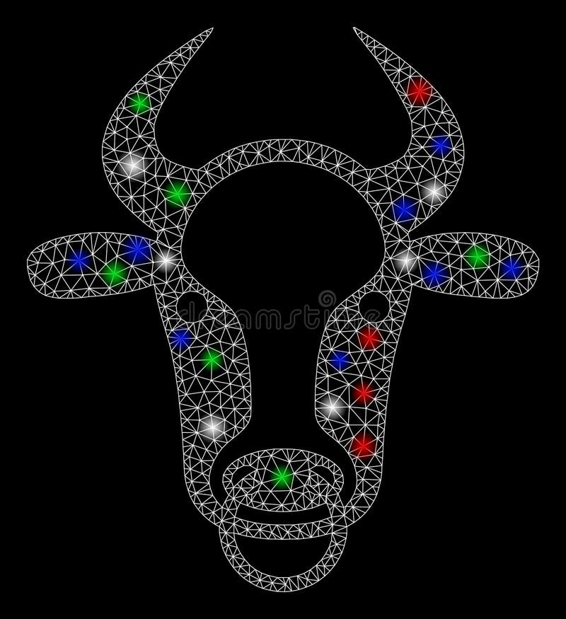 Bright Mesh Wire Frame Bull Ring with Light Spots Stock Vector ...