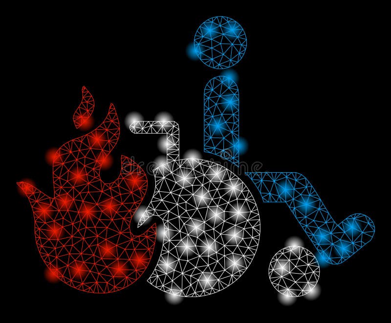 Bright Mesh 2D Burn Patient with Light Spots Stock Vector ...