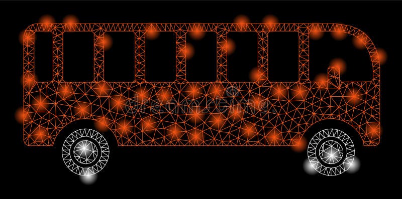 Bright Mesh Network Bus with Light Spots Stock Vector - Illustration of ...