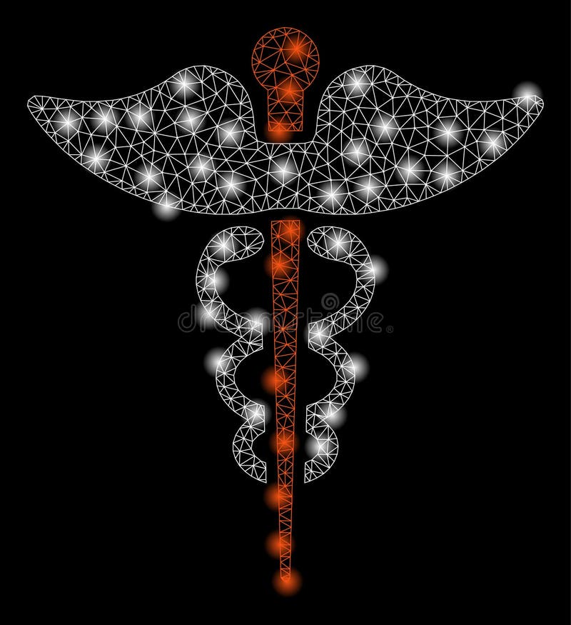 Two Polygonal Caduceus Symbols on White Background Stock Vector ...