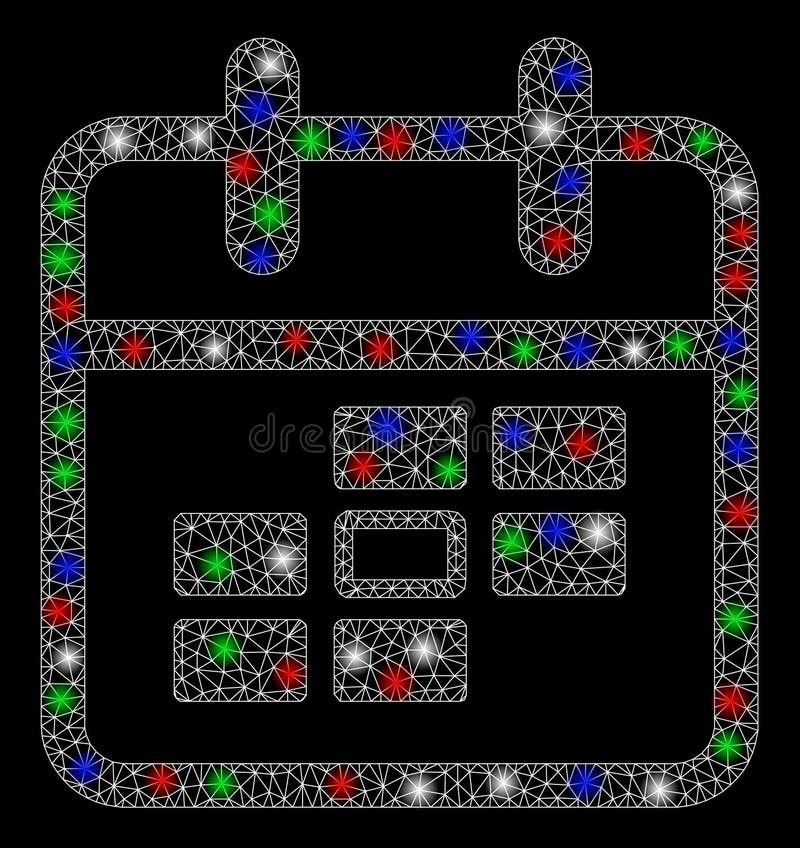 Bright Mesh 2D Calendar Date with Flash Spots Stock Vector ...