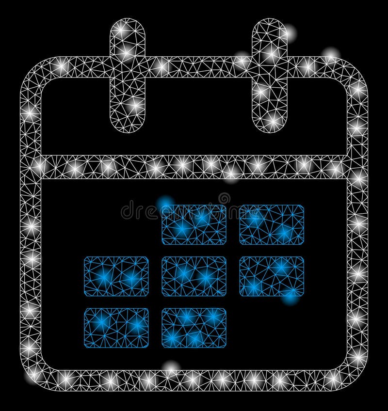 Bright Mesh Network Calendar Month with Flash Spots Stock Vector ...