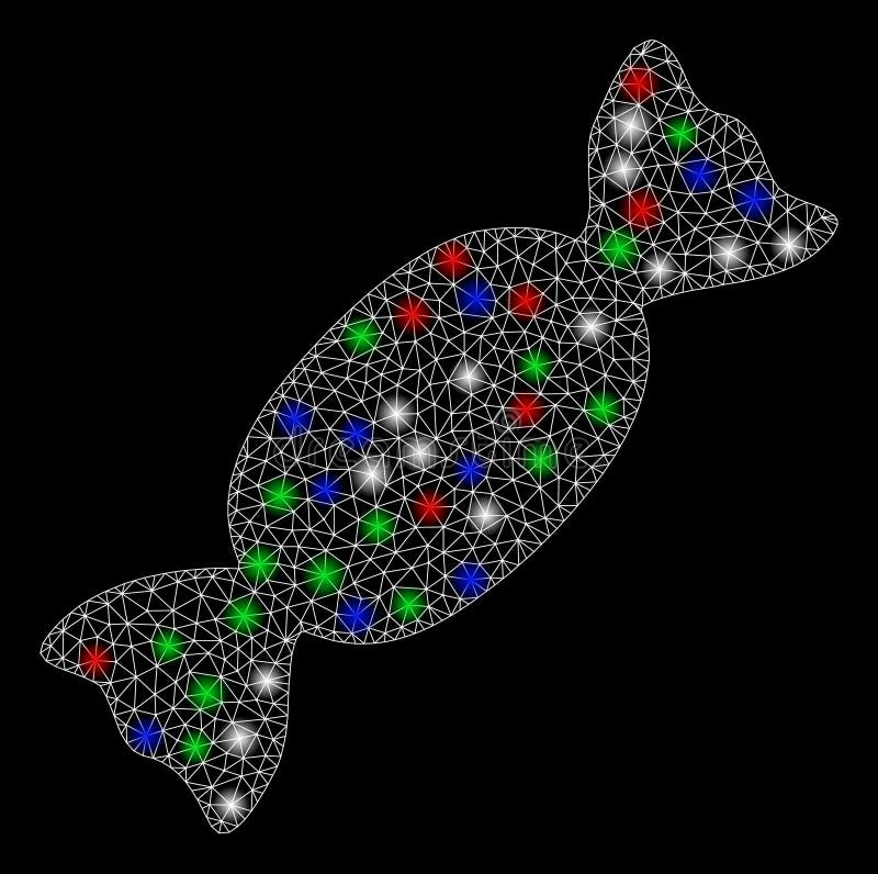 Bright Mesh Network Candy with Light Spots Stock Vector - Illustration ...