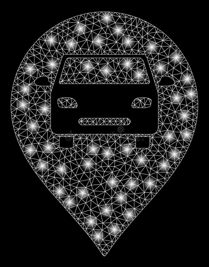 Bright Mesh Network Car Map Marker with Light Spots Stock Vector ...