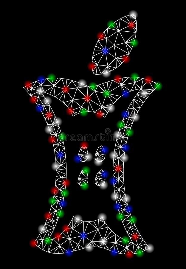 Bright Mesh Carcass Apple Stump with Flash Spots Stock Vector ...