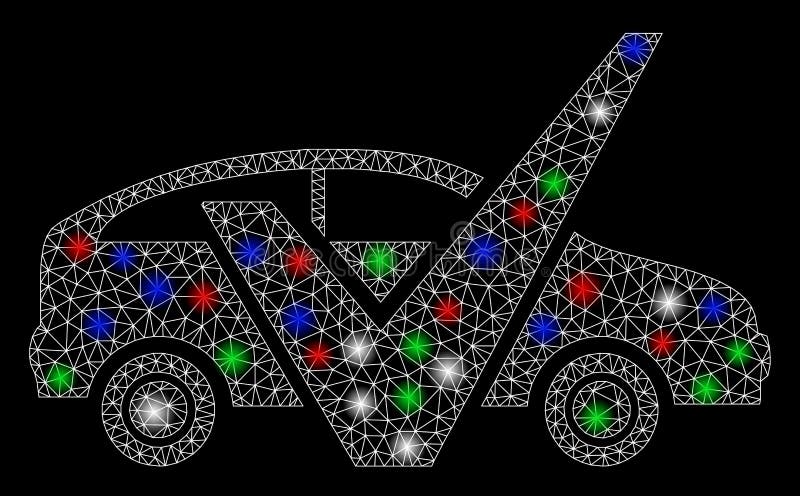 Bright Mesh Carcass Approved Car with Flare Spots Stock Illustration ...