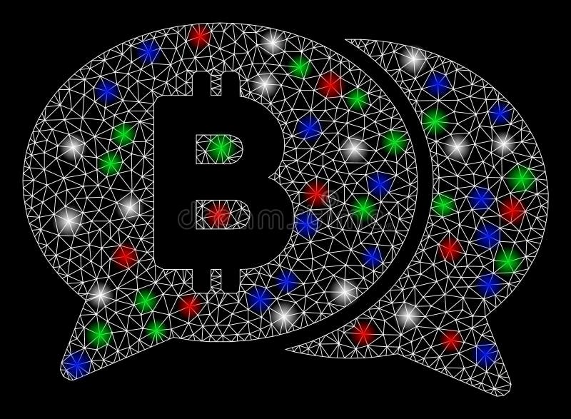 Bright Mesh Carcass Bitcoin Chat with Flare Spots Stock Vector ...