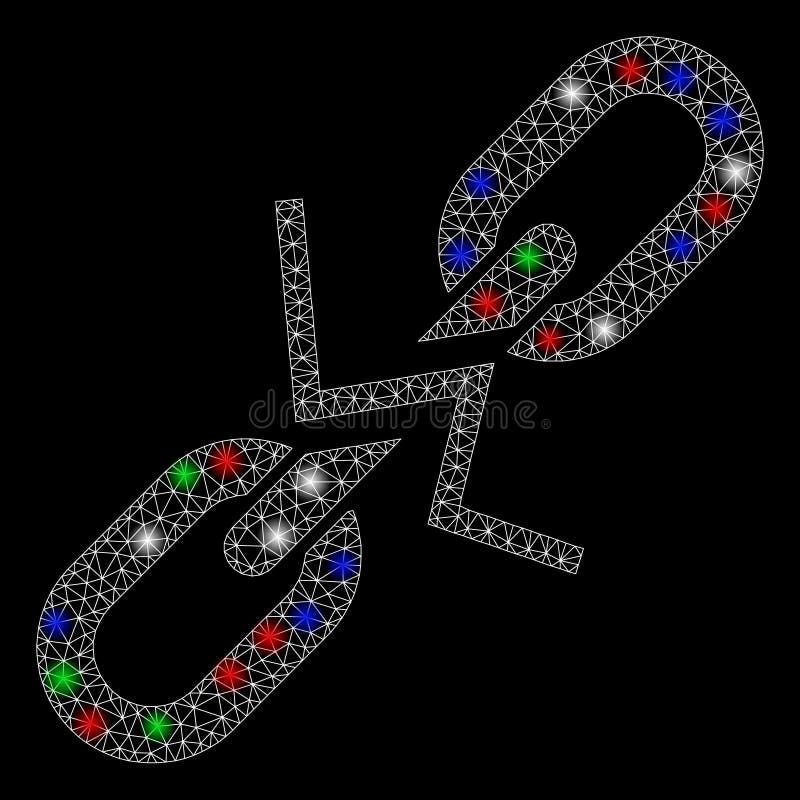 Bright Mesh Carcass Broken Chain Link with Flare Spots Stock Vector ...