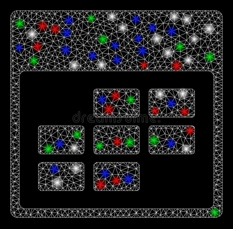 Bright Mesh Carcass Calendar Month Grid with Light Spots Stock ...