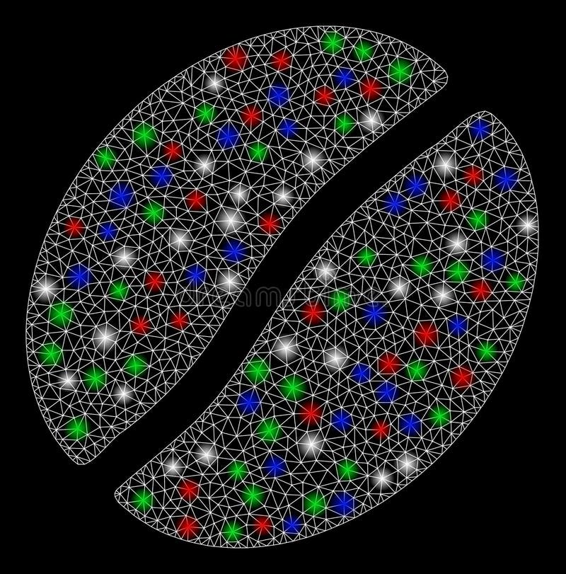 Bright Mesh Carcass Coffee Bean with Flash Spots Stock Illustration ...