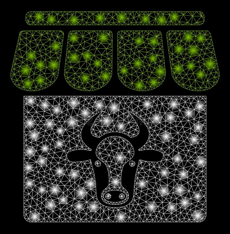 Bright Mesh Carcass Cow Farm with Flash Spots Stock Vector ...