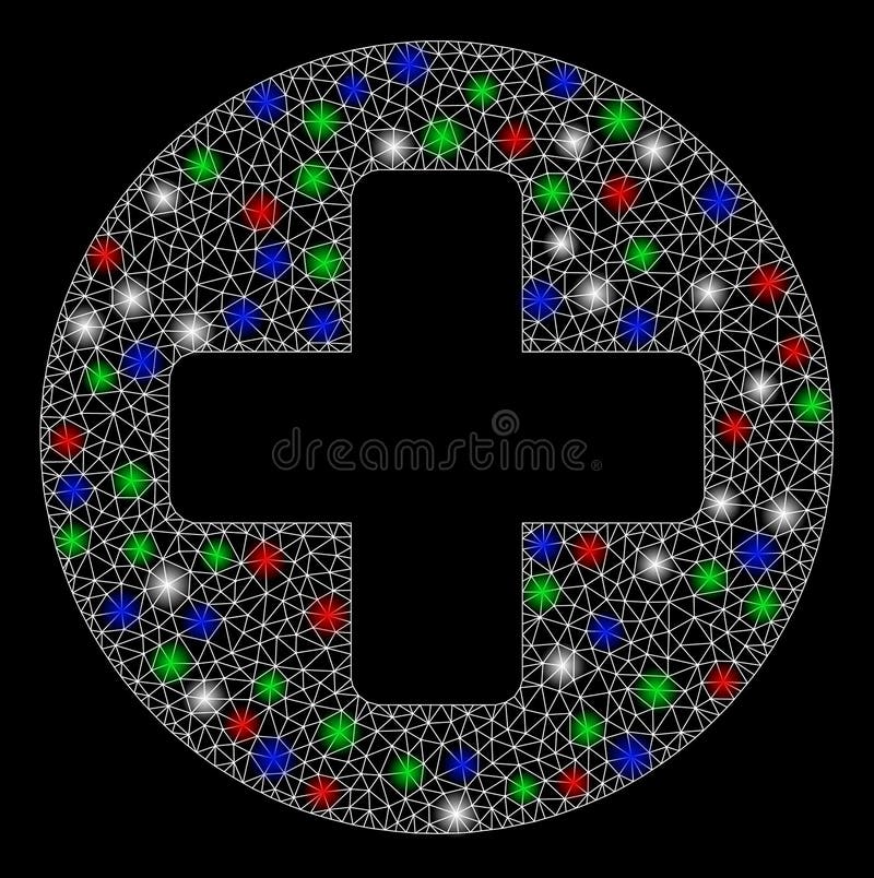 Bright Mesh Carcass Create Cross with Light Spots Stock Illustration ...