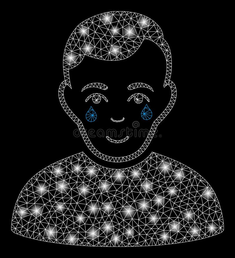 Bright Mesh Carcass Crying Boy with Light Spots Stock Vector ...
