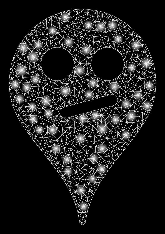 Bright Mesh Carcass Doubt Smiley Map Marker with Flare Spots Stock ...