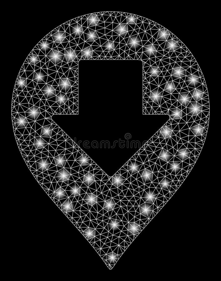 Bright Mesh Carcass Down Arrow Marker with Flare Spots Stock Vector ... Bright Mesh Carcass Down Arrow Marker with Flare Spots Stock Vector ...