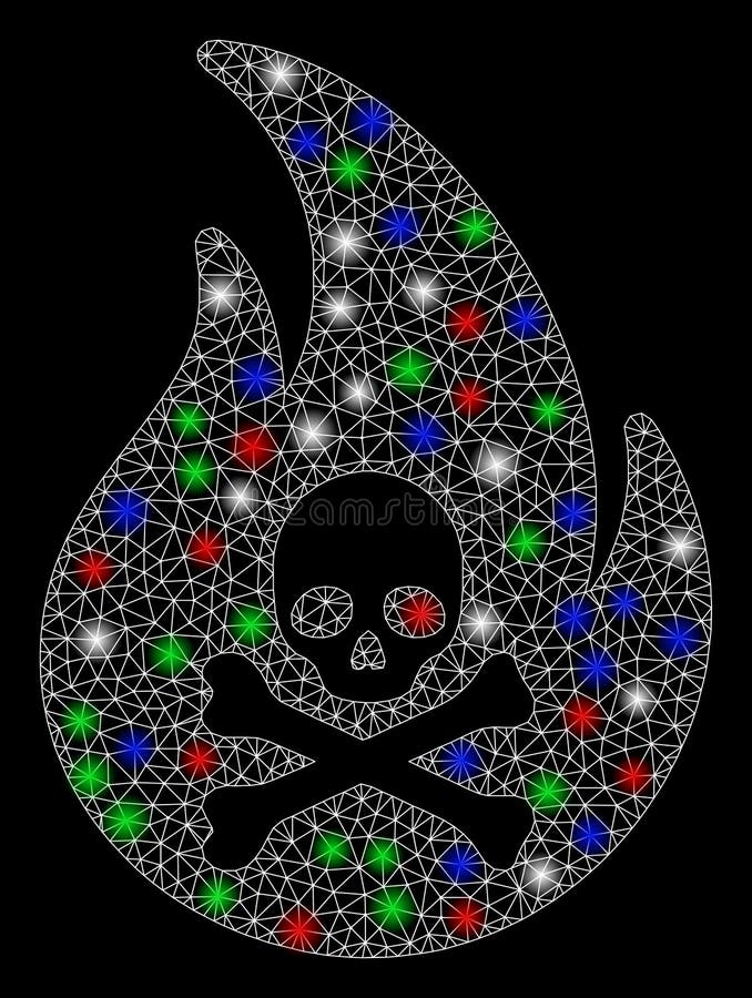 Bright Mesh Carcass Hell Fire with Flash Spots Stock Vector ...