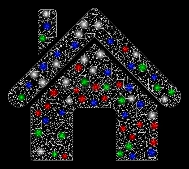 Bright Mesh Carcass Home with Flare Spots Stock Vector - Illustration ...