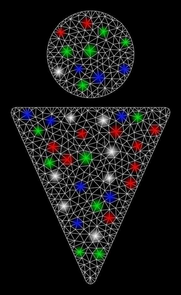 Bright Mesh Carcass Man with Flare Spots Stock Vector - Illustration of ...