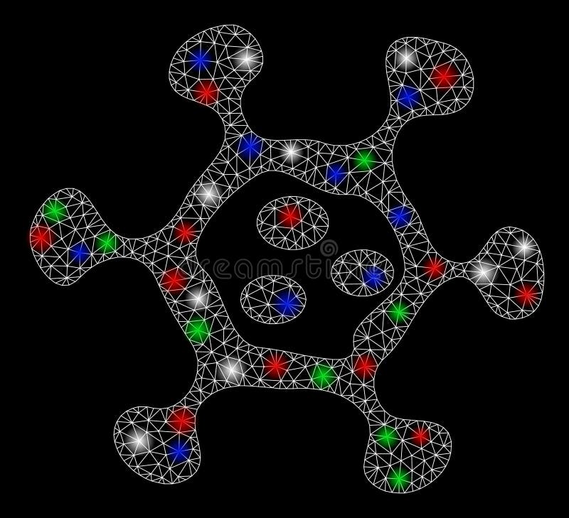 Bright Mesh Carcass Microbe Cell with Light Spots Stock Vector ...