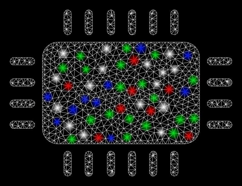 Bright Mesh Carcass Microchip with Flare Spots Stock Vector ...