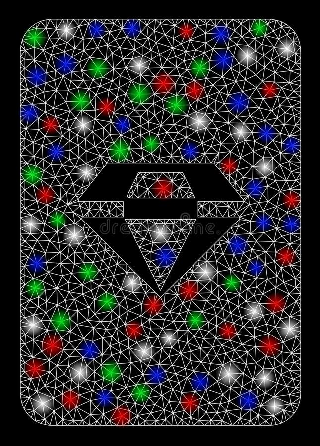 Bright Mesh Carcass Ruby Gaming Card with Flare Spots Stock Vector ...