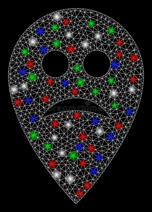 Bright Mesh Carcass Sad Map Marker with Light Spots Stock Vector ...