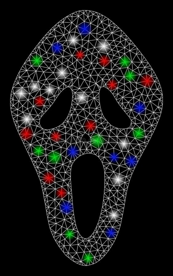 Bright Mesh Carcass Scary Mask with Flare Spots Stock Illustration ...