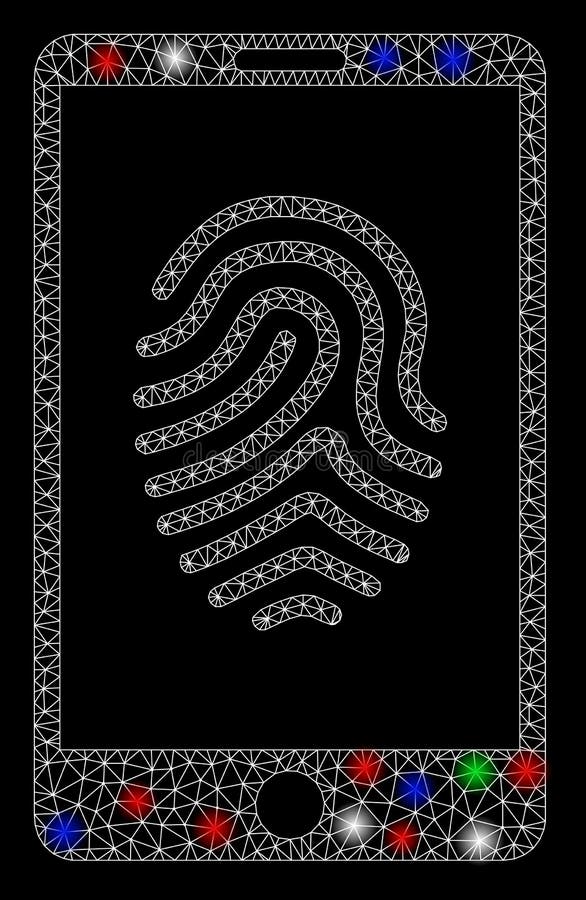 Bright Mesh Carcass Smartphone Fingerprint with Flash Spots Stock ...