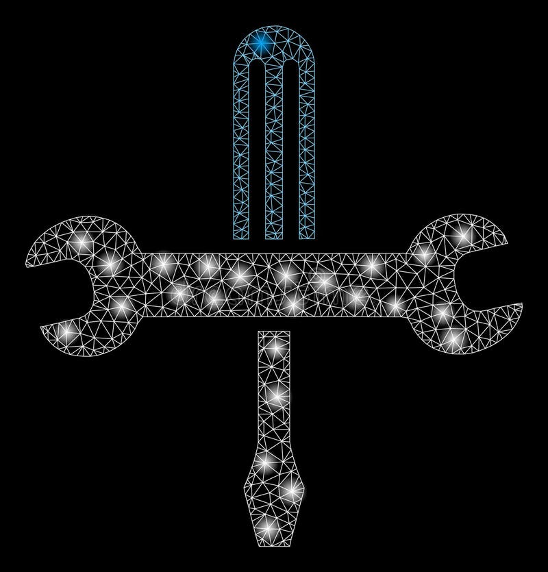 Bright Mesh Carcass Tools with Flash Spots Stock Vector - Illustration ...