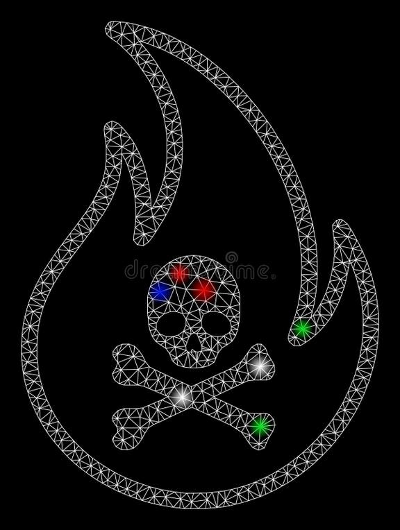 Bright Mesh Carcass Toxic Fire with Flare Spots Stock Vector ...