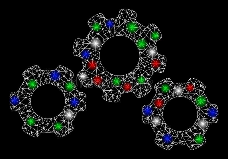 Bright Mesh Carcass Transmission Gears with Flash Spots Stock Vector ...