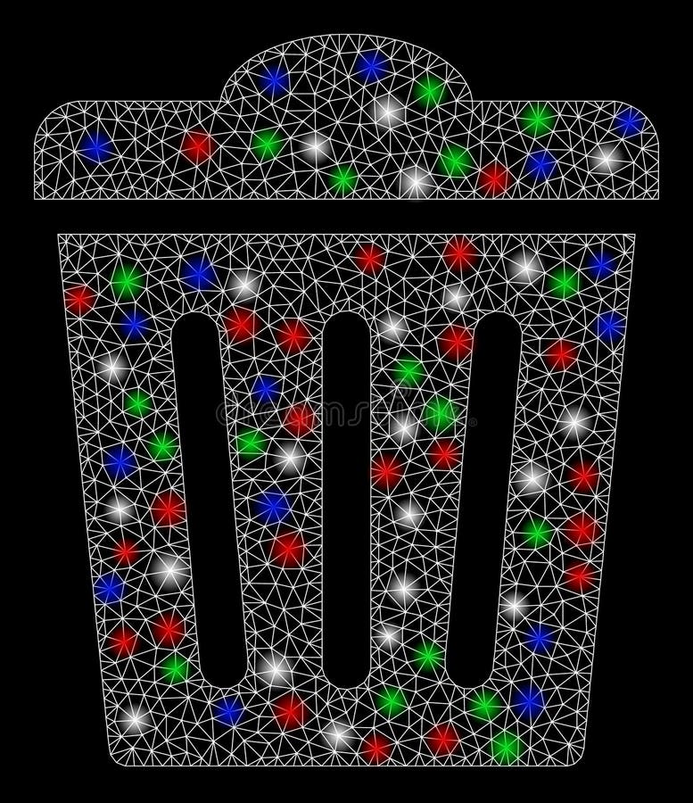 Bright Mesh Carcass Trash Can with Light Spots Stock Vector ...