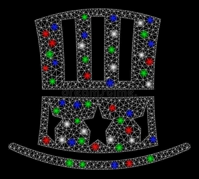 Bright Mesh Carcass Uncle Sam Hat with Flash Spots Stock Vector ...