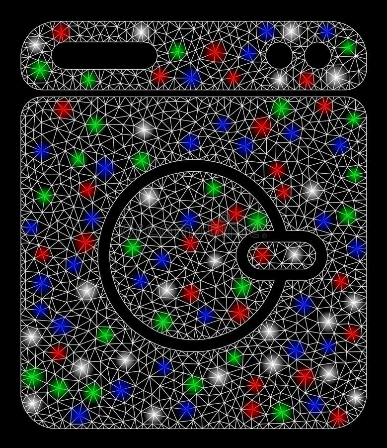 Bright Mesh Carcass Washing Machine with Flare Spots Stock Illustration ...