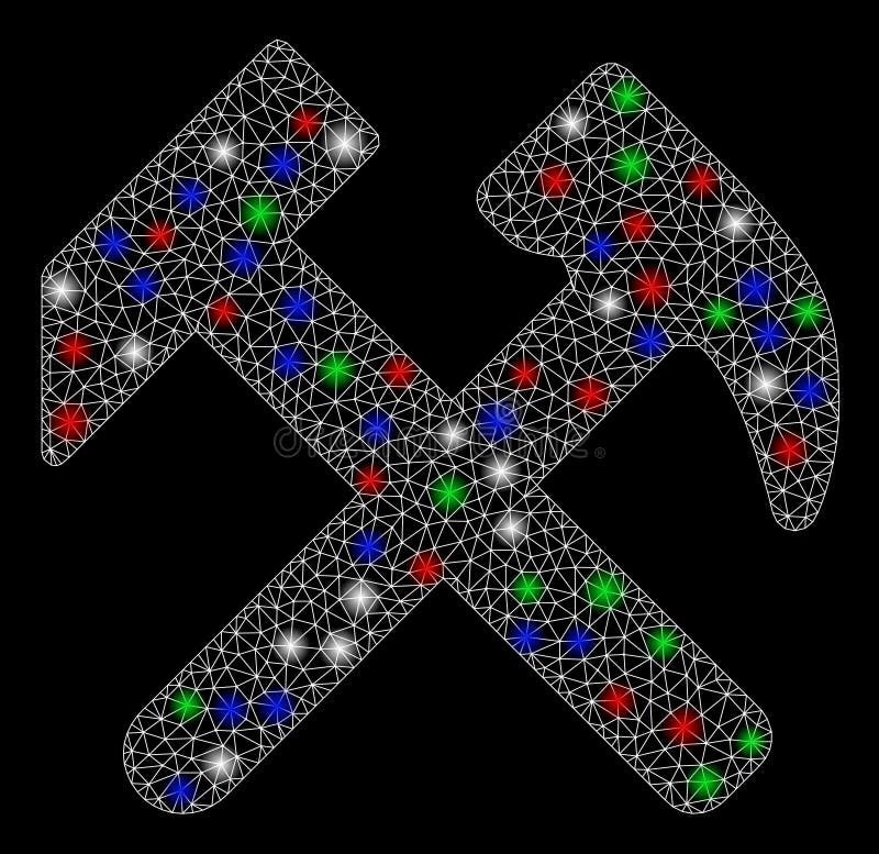 Bright Mesh Carcass Work with Flare Spots Stock Vector - Illustration ...