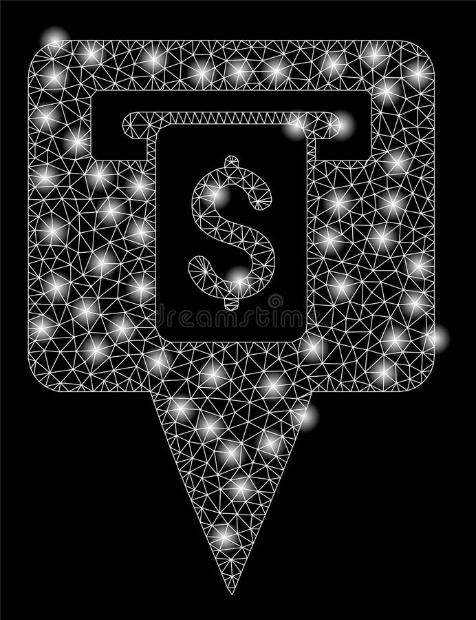 Bright Mesh Wire Frame Cash Machine Map Pointer with Light Spots Stock ...